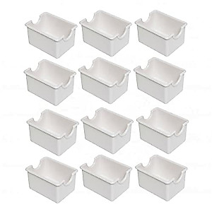 TrueCraftware –Set of 12 – Plastic Sugar Packet Holder White Color -Sugar Caddy Holder for Sweetener Packets Organizer Caddy for Coffee Bar Tea Bag Organizer for Table Restaurant Hotel
