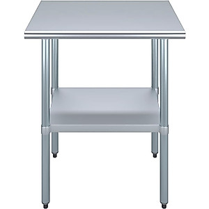 Express KitchQuip Stainless Steel Work Table | Commercial & Residential Kitchen Laundry Garage Utility Bench | NSF Metal Prep Table (24" x 30" Table)