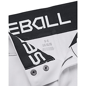 Under Armour Men's Utility Baseball Straight Leg Pant Pipe 22, (100) White / / Black, Medium