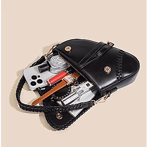 PURFANREE Women Trendy Saddle Shoulder Bag Clutch Purse Underarm Handbag Satchel HandBag Crossbody Bag