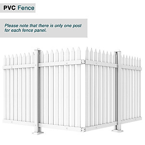 ECOOPTS 36" H x 84" W Vinyl Picket Fence Panels White Decorative Fence for Garden Patio Yard Pool Walkways (34 Pickets, Straight)