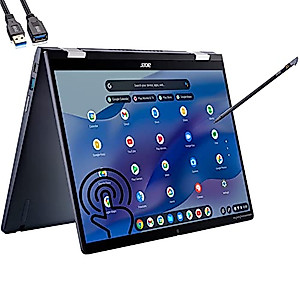 Acer 2023 Spin 2-in-1 714 Chromebook 14" WUXGA Touchscreen Laptop, 12th Gen Intel 10-Core i5-1235U, 8GB LPDDR4X RAM, 256GB PCIe SSD, WiFi 6, BT 5.2, Backlit KB, Chrome OS, BROAG USB Extension Cable