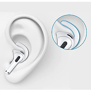ALXCD Ear Hooks Compatible with AirPods 3 3rd Gen, Anti-Slip Adjustable Soft TPU Earhook, Silicon Ear Tips Hook, Silicon Ear Hook, Compatible with AirPods 3, 3 in 1 White