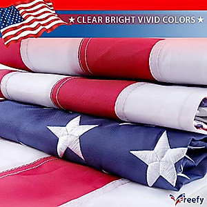 Freefy American Flag 2.5x4 ft - Embroidered Stars,Sewn Stripes,Nylon,UV Protected,Brass Grommets,Perfect for Indoor/Outdoor Use US USA Flags.