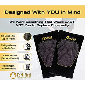Knee Pads Sleeves Unisex | Protective Knees Support with Thick Breathable Compression for Max Comfort, Durability & Protection | Rip, Cut & Abrasion Resistant | Stretchable, Anti-Slip & Anti-Collision