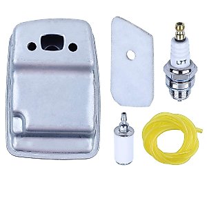 Adefol String Trimmer Exhaust Muffler Kit for Husqvarna 124L 125L 128C 128CD 128L 128LD with Air Filter, Fuel Filter, Fuel Line, Spark Plug Replacement Parts 574031502, 530150253 Accessories