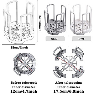 ERDONE Retractable Kitchen Organizer Bowl Holder, Bowl Rack,Multipurpose Creative Dishdrying Rack, Tableware Storage Small Plate Rack,or Stacking Bowls and Small Plate,White