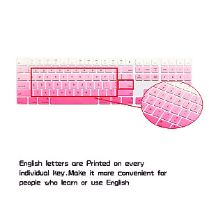 HRH Ombre Pink Silicone Keyboard Cover Keypad Skin for Magic Keyboard with Numeric Keypad A1843 MQ052LL/A Released in 2017 (US Layout)