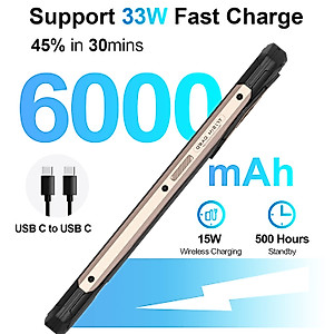 DOOGEE S99 Rugged Smartphone, 15GB+128GB, 6.3-inch FHD+ Display, 108MP Triple Camera, 64MP Night Vision, 6000mAh Battery, Dual 4G, IP68 Waterproof, Unlocked