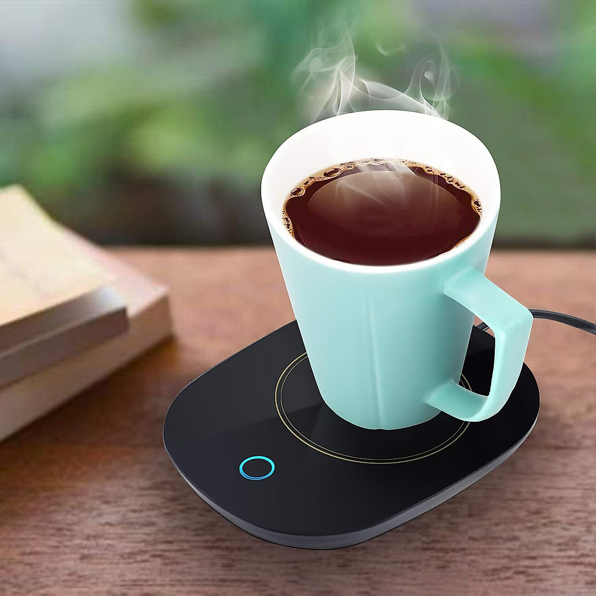 Mug Warmer Coffee Warmer with Automatic Shut Off to Keep Temperature Up to 131℉/ 55℃ Safely Use for Office/Home to Warm Coffee Tea Milk Candle Heating Wax (Black)