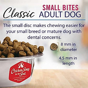 Chicken Soup For The Soul Classic Dry Small Bites Adult Dog Food, Chicken, Turkey & Brown Rice Recipe, 4.5 Pound Bag | Soy, Corn & Wheat Free, Small Breed Dog Food Made with Real Ingredients