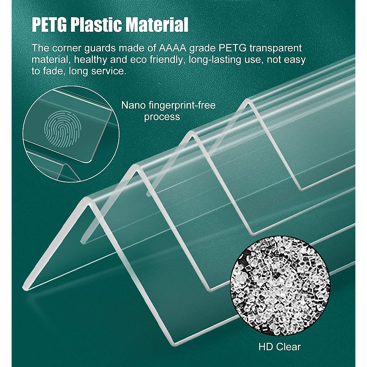 Clear Plastic Wall Corner Guards and Edge Protectors, 4 3 1.7cm Wide Self Adhesive Corner Shield Trim Strips for Home Kitchen Office, Waterproof ( Color : 1.7cm(0.6in) Width , Size : 125cm/49.2in )