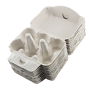 Hemoton 12 Pack Paper Egg Cartons Easter Reusable Egg Storage Natural Pulp Egg Cartons Pulp Fiber Egg Flats for Chicken Eggs Bulk Blank Egg Container Holds 6 Eggs