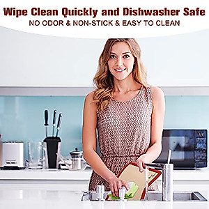 RENOOK Silicone Baking Mats Set of 5, BPA-free grade food baking mat, 100% Non-Stick Reusable Food Safe Liners & Silicone Brush- Macaron, Pastry, Cookie.