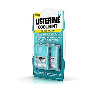 Listerine Pocketpaks Breath Strips, Cool Mint, 72 Count