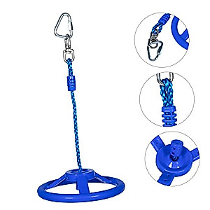 Gogogmee Ninja Wheel Kids Gym Equipment Round Swings for Kids Outdoor Outdoorswing Indoor Gym Ring Steering Wheel Swing Outdoor Gym Exercise Swing Ring Heavy Duty Kids Swing Gymnastic Rings