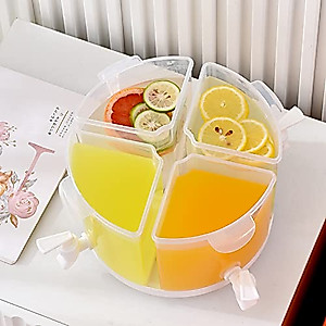 ZRSWV Beverage Dispenser, Rotate 360 Degree Drink Dispenser for Parties, Cold Kettle Dispenser with Spigot, Removable Plastic Juice Dispenser