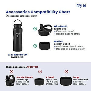 DYLN 32 oz Alkaline Water Bottle | Creates Premium Water up to 9+ pH | Keeps Cold for 24 Hours | Vacuum Insulated 316 Stainless Steel | Wide Mouth Cap | Galaxy Blue, 32 oz (950 mL)