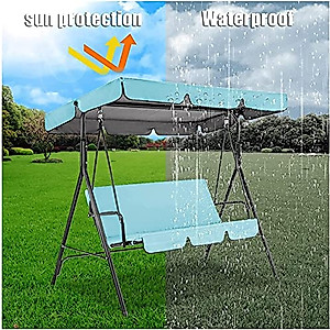 XYQSBY Swing Chair Seat/Canopy Replacement 3/2 Seater, Garden Canopy Swing Chair Cover Set Universal, 210D Waterproof UV Resistant Silver Coated Oxford Cloth (Color : Pink, Size : 195×125×15CM)