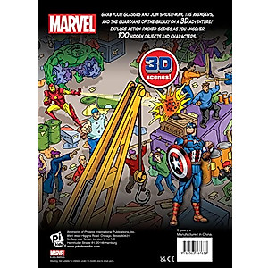 Marvel Spider-man, Avengers, Guardians of the Galaxy, and More! - 3D Look and Find Activity Book! - Iron Man 3D Glasses Included! - PI Kids