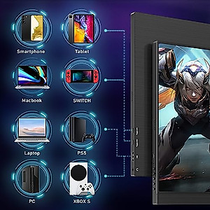 HONGO 2K 16" Portable Gaming Monitor, 2560x1600 QHD with VESA, HDR, IPS Second Screen, 120Hz Refresh Rate for PS5, Phone, Switch