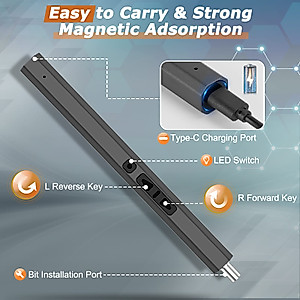 Electric Screwdriver 82 in 1 Precision Screwdriver Set, Rechargeable Cordless Electric Screwdriver Tool Kit with LED Lights for Glasses Watch Phone, Magnetic Electric Screwdriver with 64 Bits