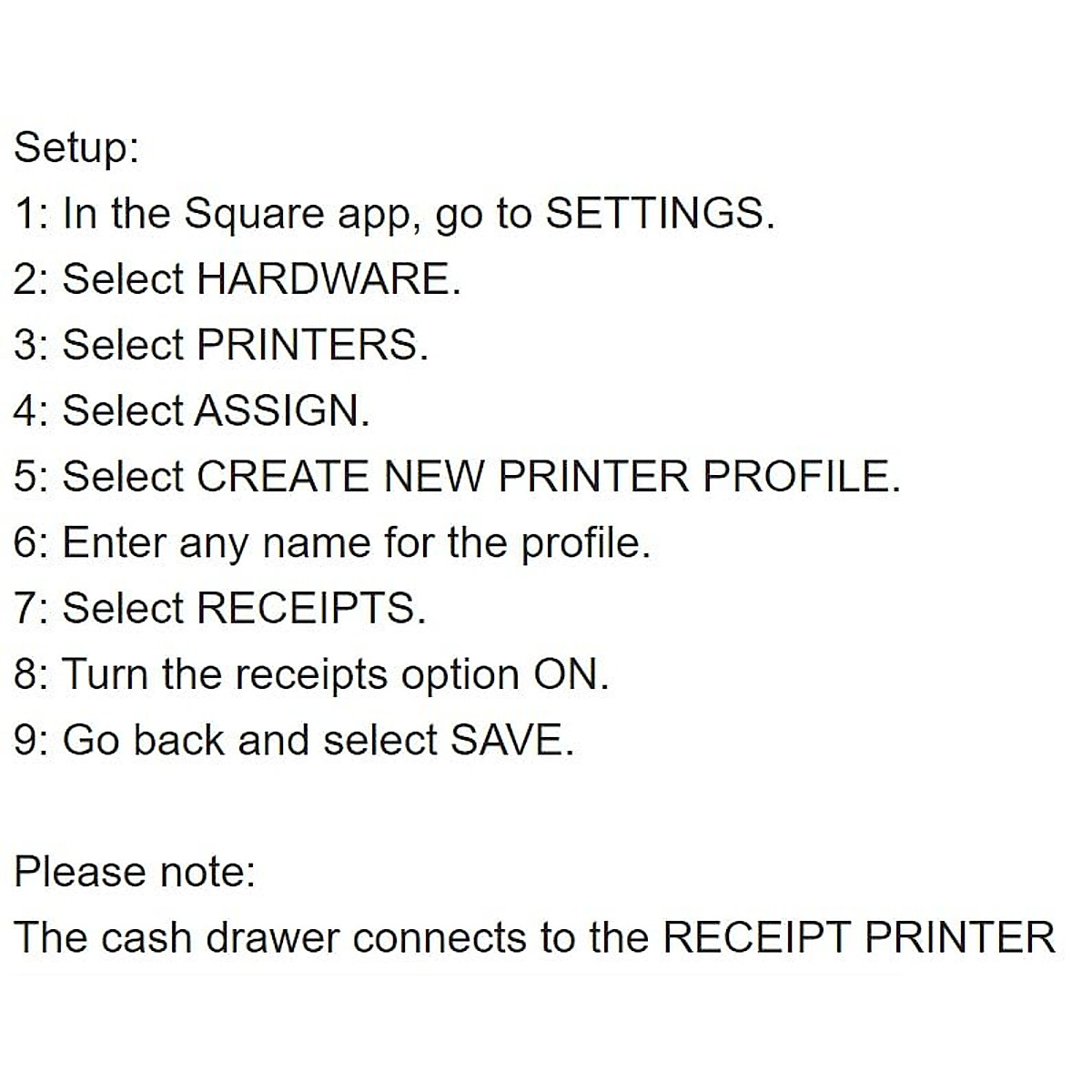 POS Hardware Bundle for Square - Cash Drawer and Thermal Receipt Printer,[Compatible with Square Stand and Square Register]
