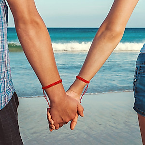 Fumete 48 Pcs Red Bracelets Bulk Kabbalah Red String Bracelet for Protection Good Luck Bracelet with Amulet Tibetan Bracelet Adjustable Buddhist Knots Bracelet for Women Men Couples Graduation Gifts