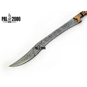 HSK-9984 Custom Handmade Spring Damascus Sword with Sheath - Viking Sword Hunting Full tang longsword for men
