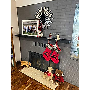Joel's Antiques Floating Wall Shelf - Long Shelf for Fireplace Mantel, Bookshelf, Bedroom, Photos, Patented Easy Install - Black, 60" x 6" x 2"