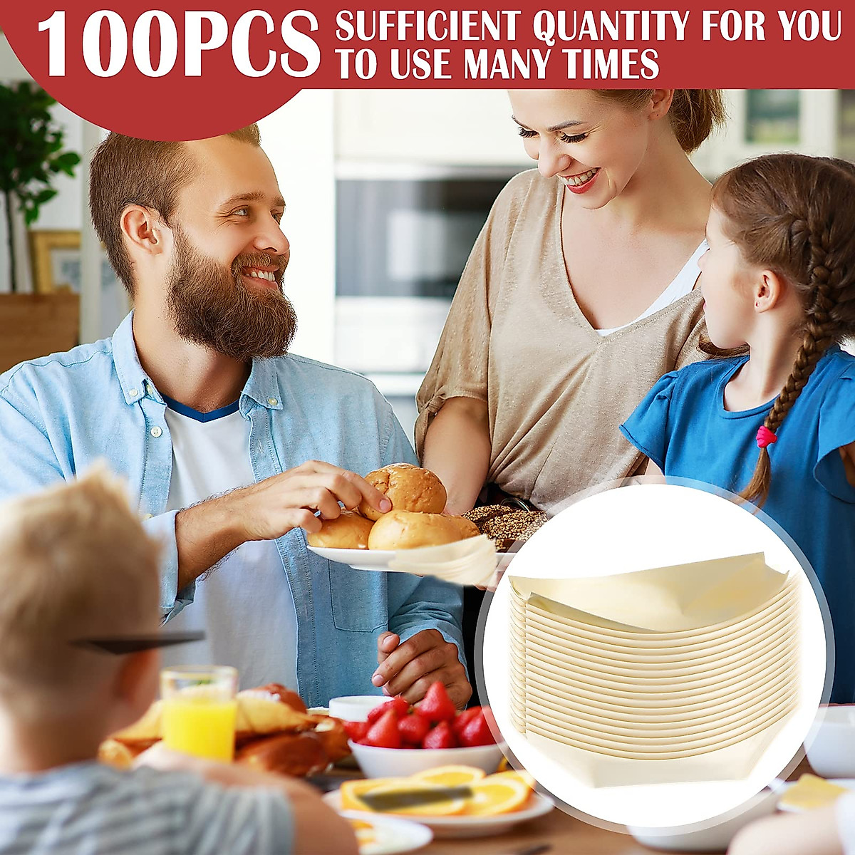 Newtay 100 Pcs Bamboo Disposable Boat Plates 5.5" Long Wooden Plates Dishes Food Boats Disposable Bamboo Boat Serving Tray Food Container Wood Bowl for Catering and Home Use