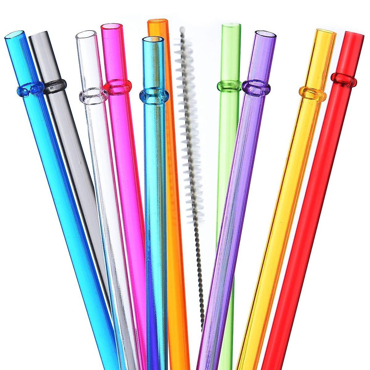 ALINK 200 Colorful Flexible Straws + 10 Tritan Reusable Straws with Cleaning Brush