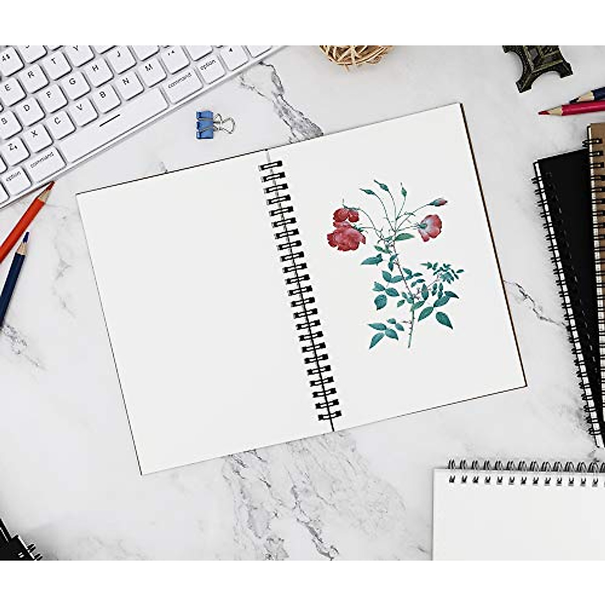 Zegrox 6 Pack Black cover Spiral Notebook, Blank Sketch Book Pad, Subject Notebooks,50 Sheets (100 Pages)-8.27x 5.59inch,A5 size Notebook.