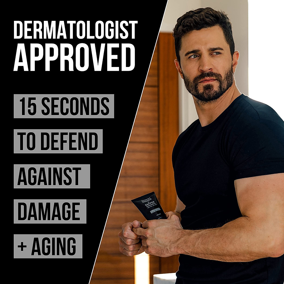 RUGGED & DAPPER Age + Damage Defense Facial Moisturizer and Ronan Cologne for Men