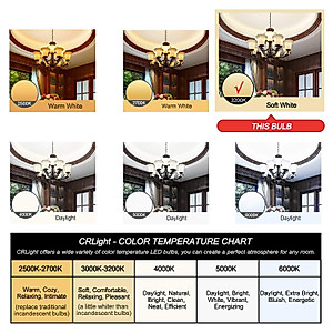 CRLight 6W Dimmable LED Candelabra Bulb 3200K Soft White, 60W Equivalent 600LM, E12 Base LED Filament Light Bulbs, Antique Edison B11 Candle Frosted Glass Chandelier Bulbs, Pack of 8