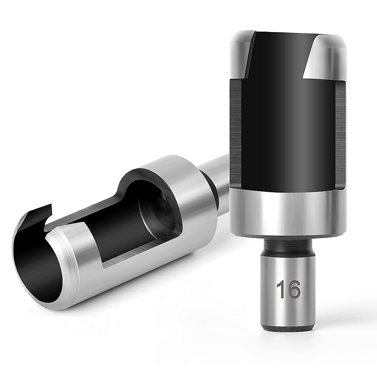 MEIGGTOOL 23pcs Woodworking Chamfer Drilling Tool, 8pcs Wood Plug Cutter Drill, 7pcs Three Pointed Countersink Drill Bit with L-Wrench, 6pcs 1/4" Hex 5 Flute 90 Degree Countersink Drill Bits