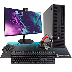 HP EliteDesk 800G2 Desktop Computer Intel Quad-Core Powered i5, Ultra-Fast 512GB M.2 NVMe SSD + 1TB HDD, 16GB DDR3 RAM, Windows 10 Pro, DVD, WiFi, 4 in 1 Gaming Bundle, Webcam, 24" Monitor (Renewed)