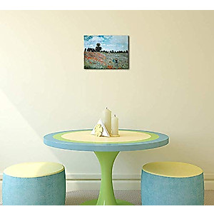 Wieco Art The Poppy Field Near Argenteuil Giclee Canvas Prints Wall Art of Claude Monet Famous Floral Oil Paintings Reproduction Classic Flowers Landscape Pictures Artwork for Bedroom Home Decorations