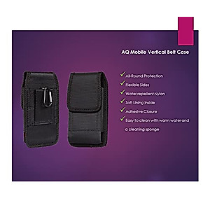 AQ Mobile Vertical Holster for Cell Phone, Size XXL (Inner Size: 6.7 x 3.15 x 0.43 in) Nylon, Belt Loop