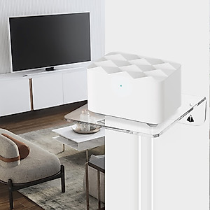 TXEsign Mesh WiFi Router Shelf, Acrylic Small Wall Shelf for Orbi Mesh WiFi Router, Google Nest WiFi, Speaker, Clock, Monitor Action Figure (6.69X5.51 Inch) (5.51X6.69 Inch)