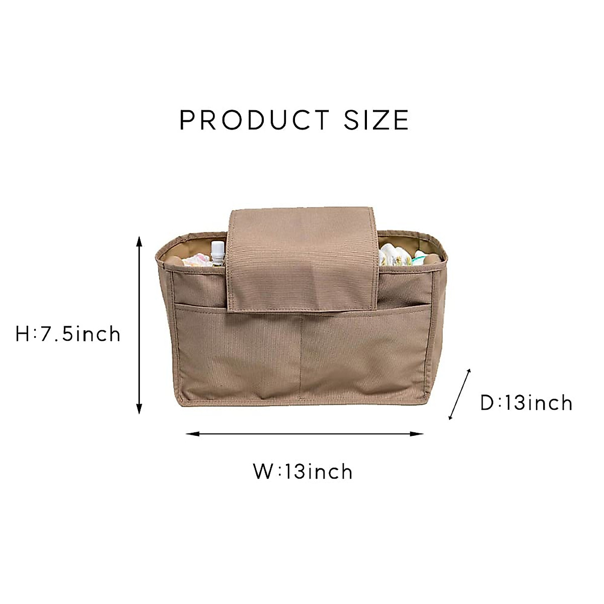 enreve Purse Organizer Insert, Bag Handbag Tote Organizer, Diaper bag, Bag in Bag for Longchamp and More (BLACK)