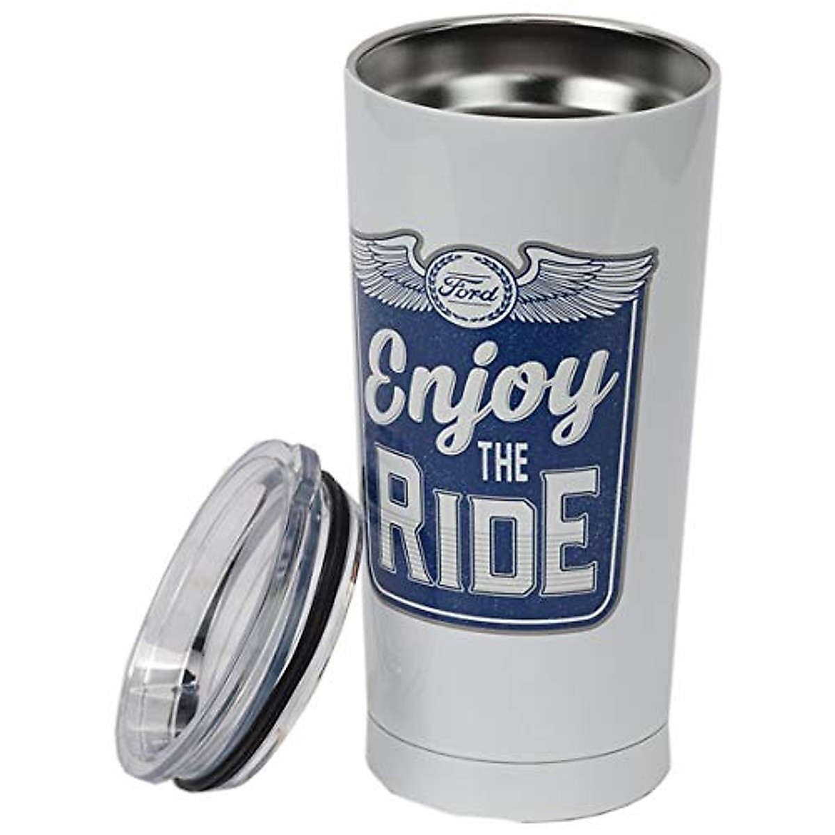 Ford Enjoy the Ride Stainless Steel Travel Mug - Fun Ford Travel Cup - Great Gift Idea
