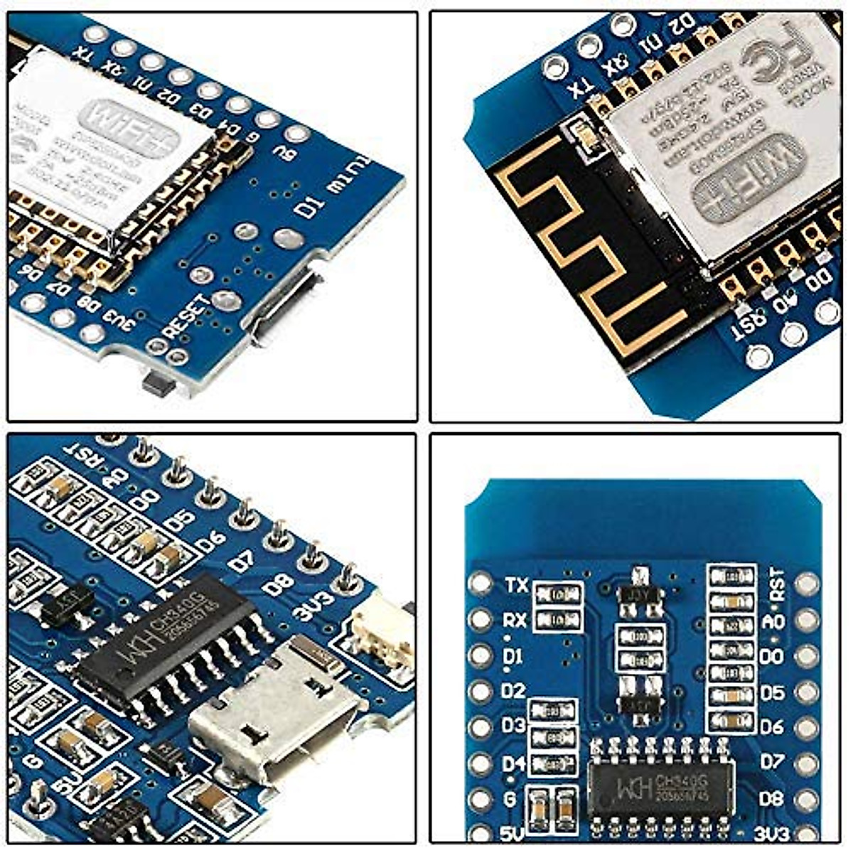 ESP8266 ESP-12 ESP-12F NodeMcu Mini D1 Module WeMos Lua 4M Bytes WLAN WiFi Internet Development Board Base on ESP8266 ESP-12F for Arduino,Compatible with WeMos D1 Mini (3pcs)