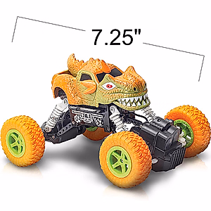 ArtCreativity 7.25” Remote Control Dinosaur Monster Truck Dino RC Toy Car | Battery Operated | Unique Birthday Gift for Boys, Girls, Toddler | Large Carnival Prize