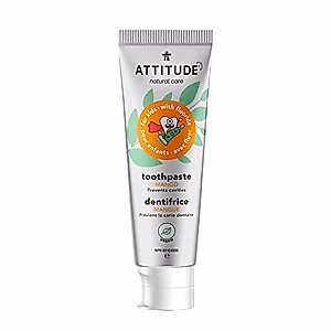 ATTITUDE Toothpaste with Fluoride, Prevents Tooth Decay and Cavities, Vegan, Cruelty-Free and Sugar-Free, Mango, 4.2 Oz