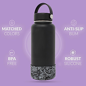 REUZBL Protective Silicone Bottle Boot for Owala FreeSip 40 oz, Hydro Flask 32-40 oz, Iron Flask, Takeya, Thermoflask, and Similar Wide Mouth Water Bottles, Protective Bottle Accessory