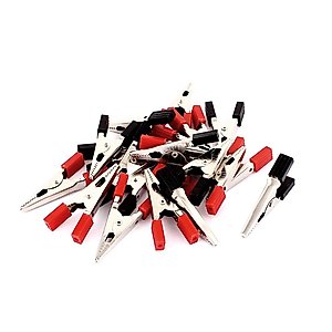 IIVVERR 47mm Length Plastic Coated Handle Insulated Test Alligator Electrical Clip Clamp Connector 20Pcs (Mango recubierto de plástico de 47 mm de longitud con aislamiento de cocodrilo pinza eléctri