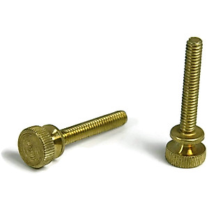 Knurled Head Thumb Screws - Solid Brass Machine Screws 1/4"-20 x 1/2 inch Qty 25