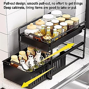 Under Sink Organizers And Storage, Pull Out Cabinet Organizer 2 Tier Under Sink Slide Out Storage Shelf Sliding Storage Wire Basket Drawer