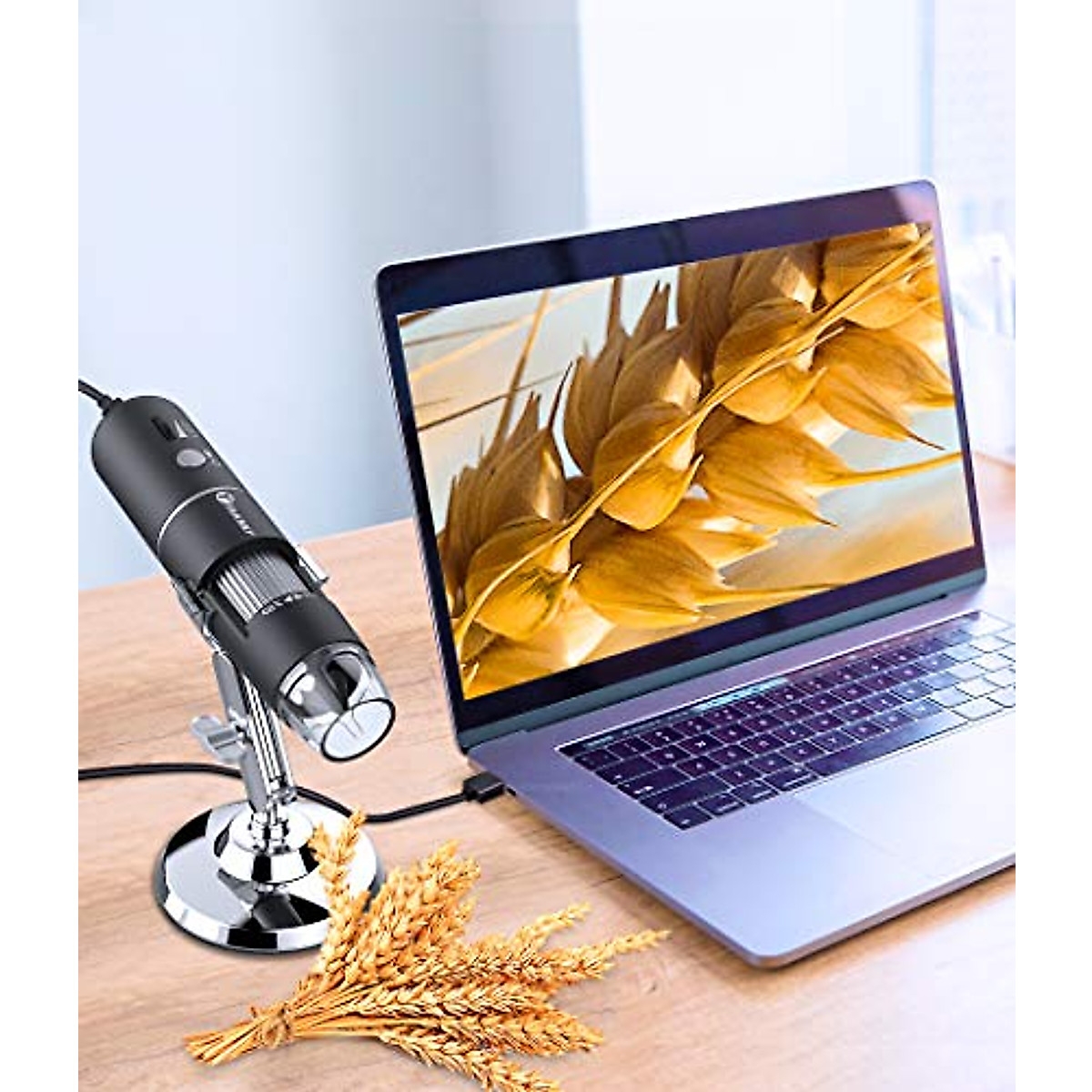 Wireless Digital Microscope Handheld USB HD Inspection Camera 50x-1000x Magnification with Stand Compatible with iPhone, iPad, Samsung Galaxy, Android, Mac, Windows Computer